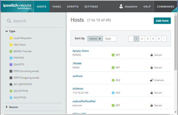 Connect to MOVEit Automation with Web Admin
