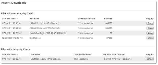 Ver descargas recientes
