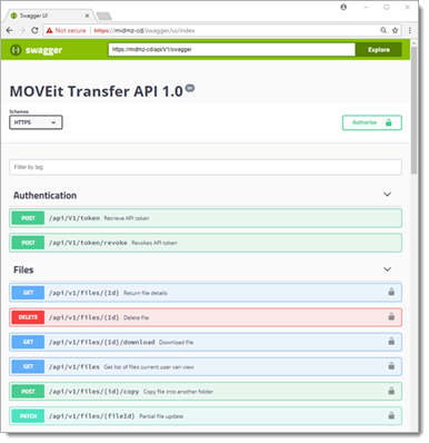 MOVEit Transfer 2021 REST API