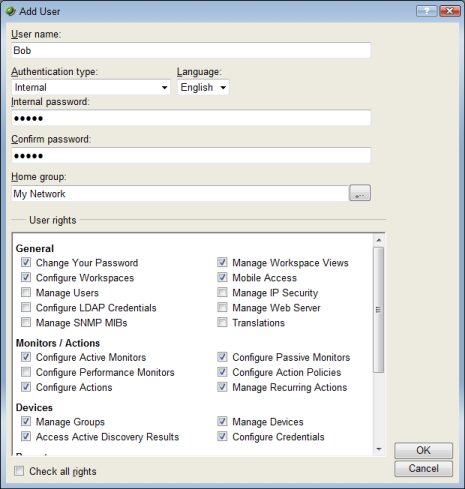Creating and modifying user accounts