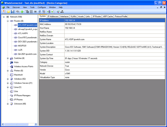 About Device Details tab view